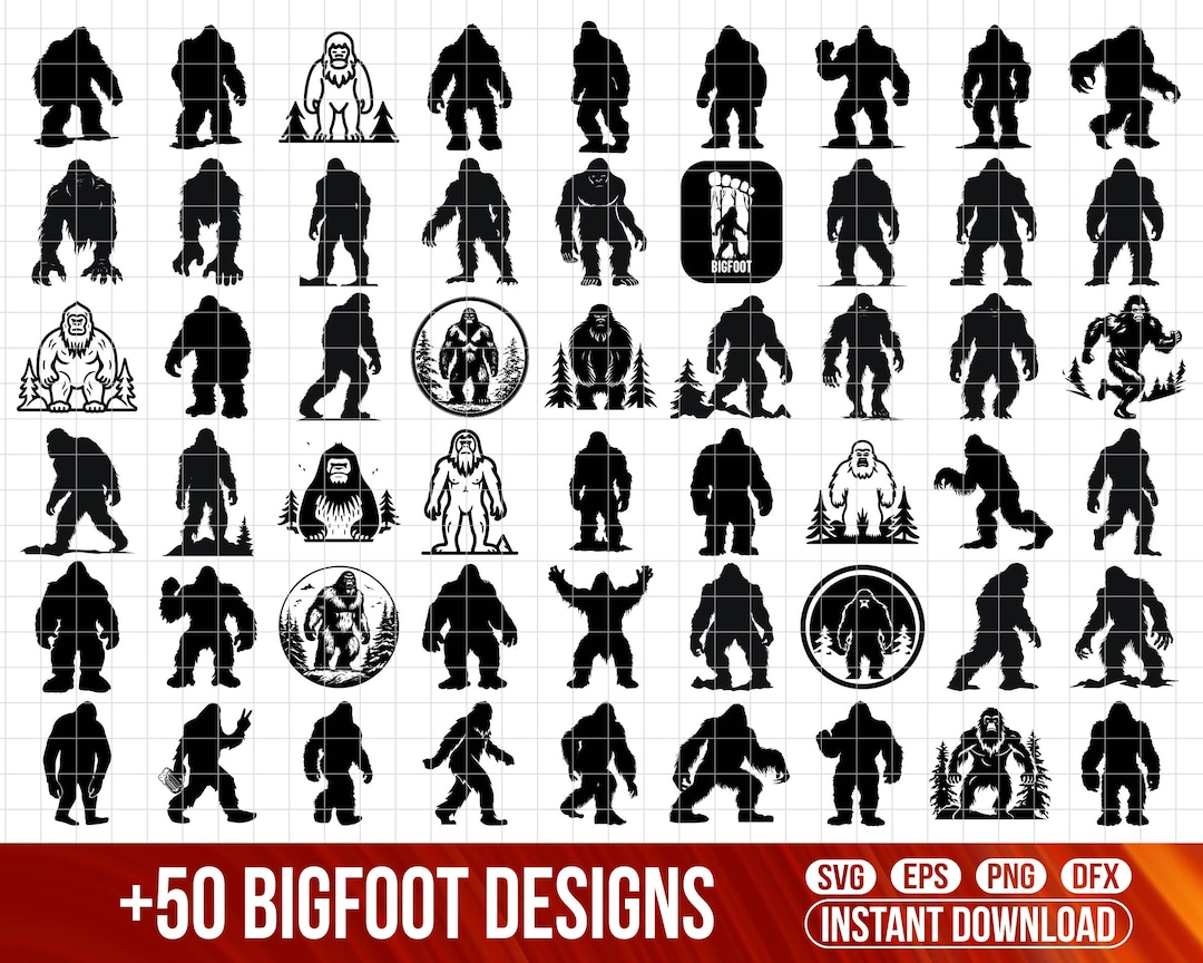 Bigfoot SVG Bundle, Sasquatch Silhouette, Clip Art (digital Files) - Etsy