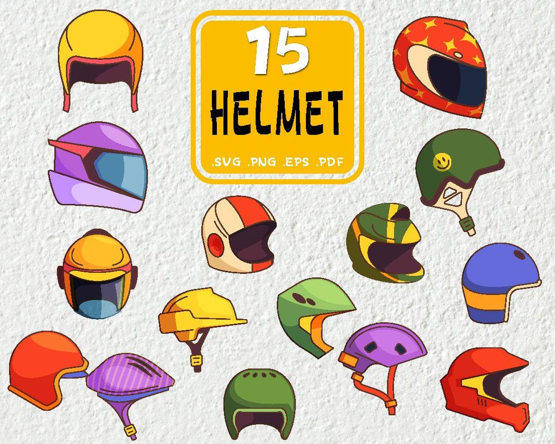 Helmet Clipart Bundle (svg, Png, Eps, Pdf) Cut Files - Etsy