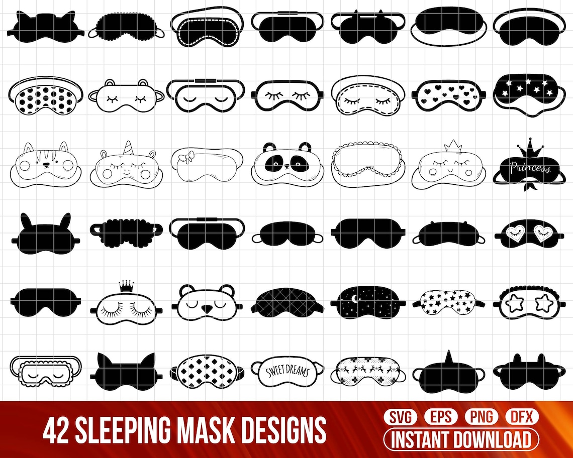 Sleeping Mask SVG Bundle, Sleep Mask Svg, Eye Mask Png, Sleeping Mask ...