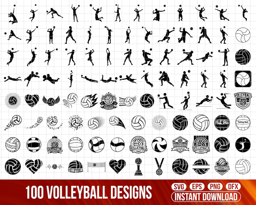 Volleyball Svg, Volleyball Silhouette, Volleyball Svg Bundle ...