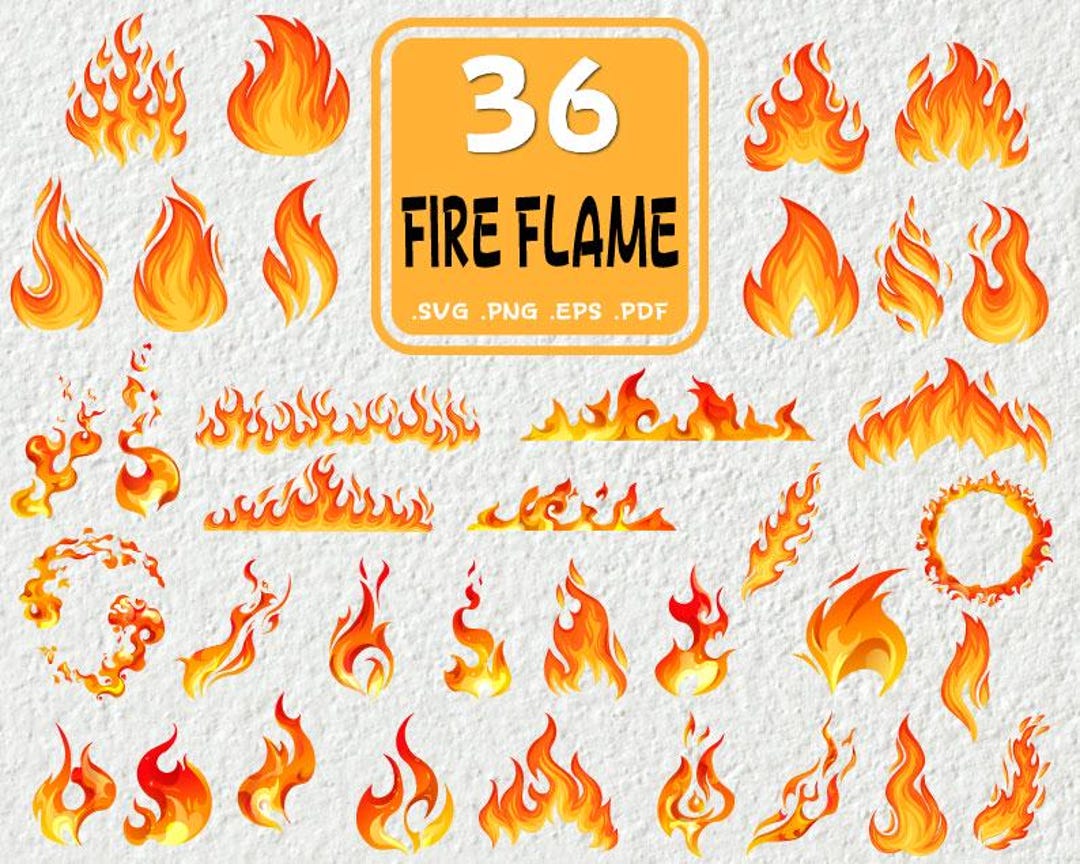 Fire Flames SVG Clipart Bundle (print File) - Etsy