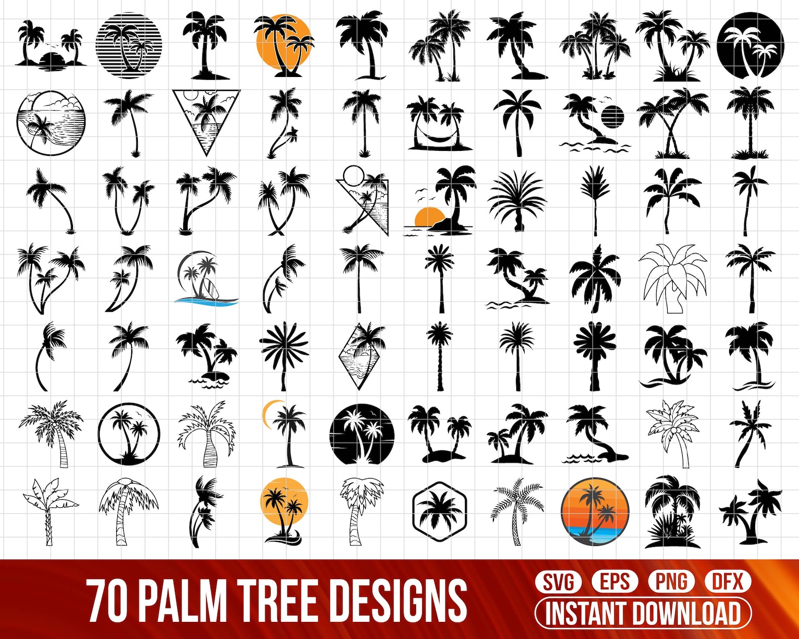 Palm Tree Svg Bundle, Palm Tree Clipart, Palm Trees Svg, Palm Tree Png ...