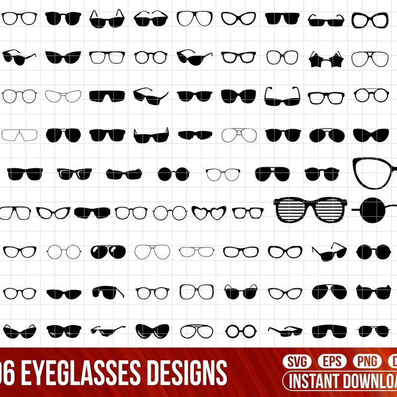 Eyeglasses Svg - Etsy
