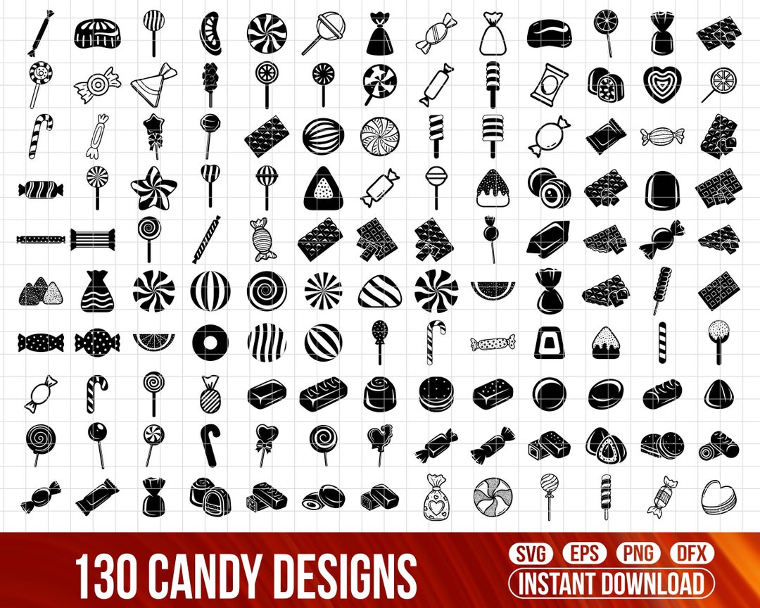 Candy Svg Bundle, Cute Candy Clipart,printable,lollipop Clipart,rainbow ...