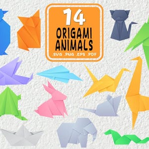 Origami Animals SVG Clipart: Dragon, Bird, Rabbit (printable Digital ...
