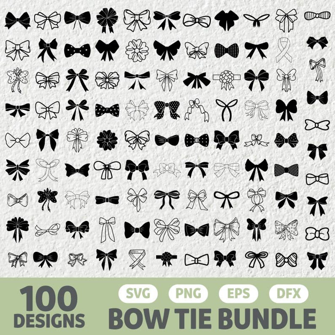Ribbon Bow SVG Bundle, Bow Svg, Ribbon SVG, Bow Vector, Hair Bow Svg ...