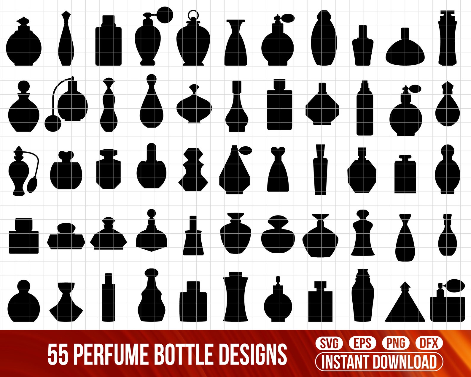 Perfume Bottles SVG Bundle, Perfume Svg, Perfume Bottles Silhouette ...
