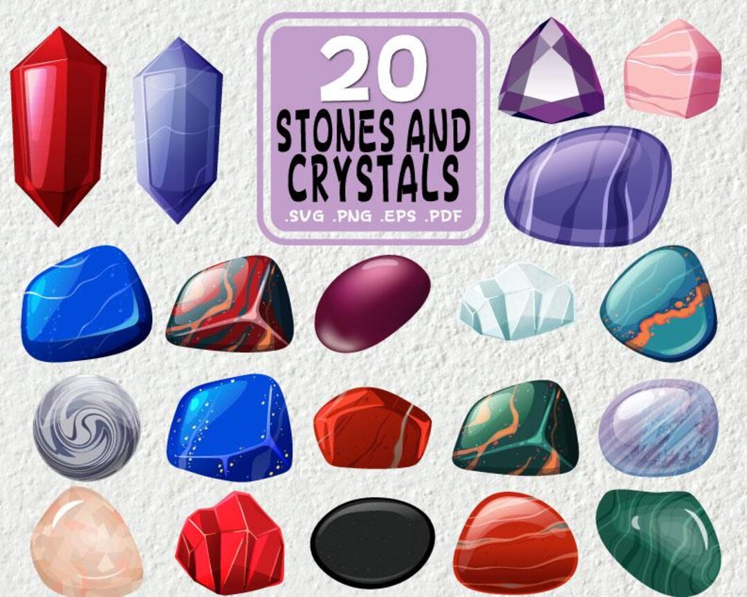 Stones Svg Bundle, Mineral Stone Svg, Colorful Stone, Mineral Svg ...