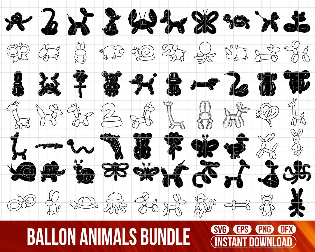 Balloon Animals Svg Bundle, Party PNG Bundle (digital Download) - Etsy