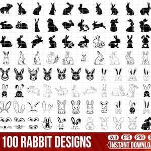 Rabbit SVG Bundle, Rabbit PNG, Rabbit Clipart, Rabbit SVG Cut Files for ...