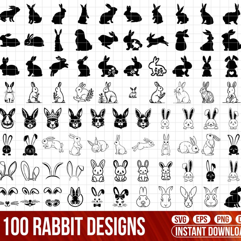 Rabbit Svg File - Etsy