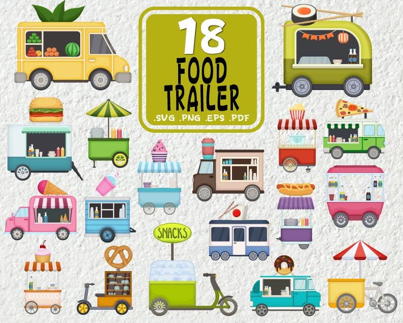 Food Trailer Svg,trailer Svg,food Trailer Clipart,food Trailer Vector ...