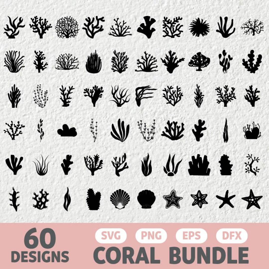 Coral Svg Bundle, Coral Svg Cut Files, Coral Png, Coral Svg, Coral ...