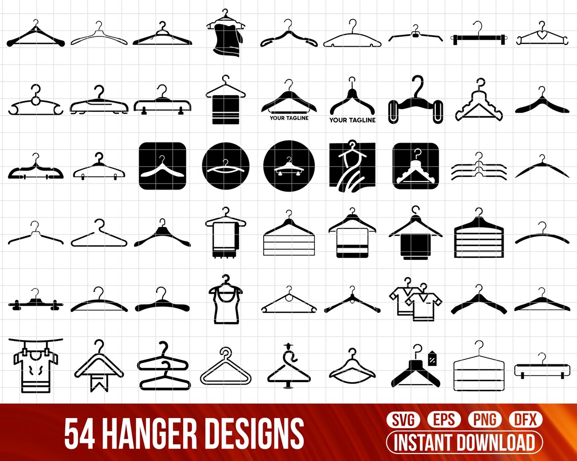 Hanger Svg, Hangers Svg Cut Files, Clothes Hanger Svg, Hanger Dxf ...