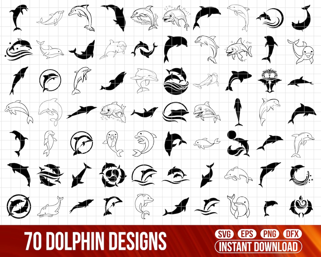 Dolphin Svg Bundle, Cute Dolphin Svg, Dolphin Clipart, Dolphin Png ...