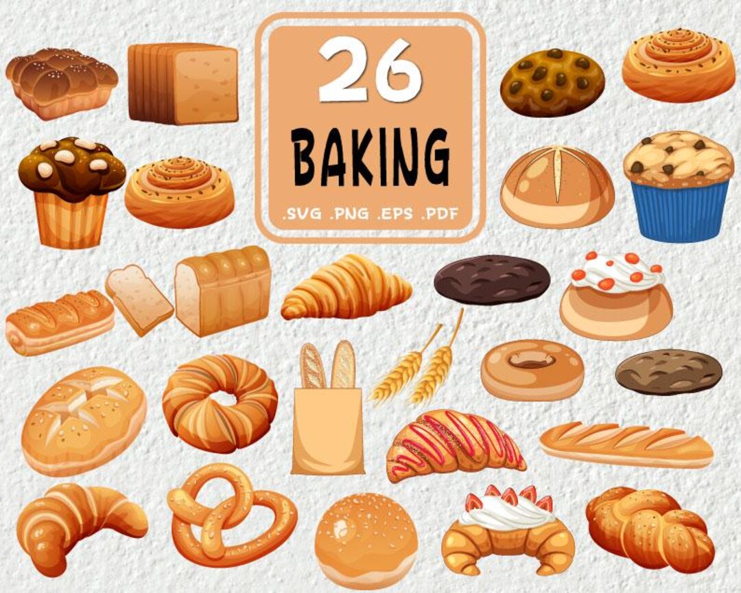 Bakery Bread SVG Bundle: Kitchen Silhouette Elements (digital Download ...