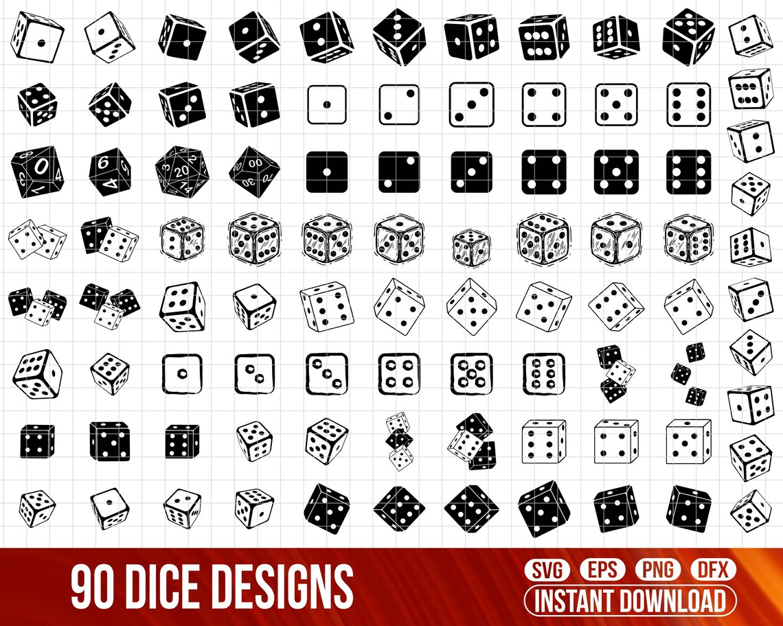 Dice SVG Bundle, Dice PNG Bundle, Dice Clipart, Dice SVG Cut Files for ...