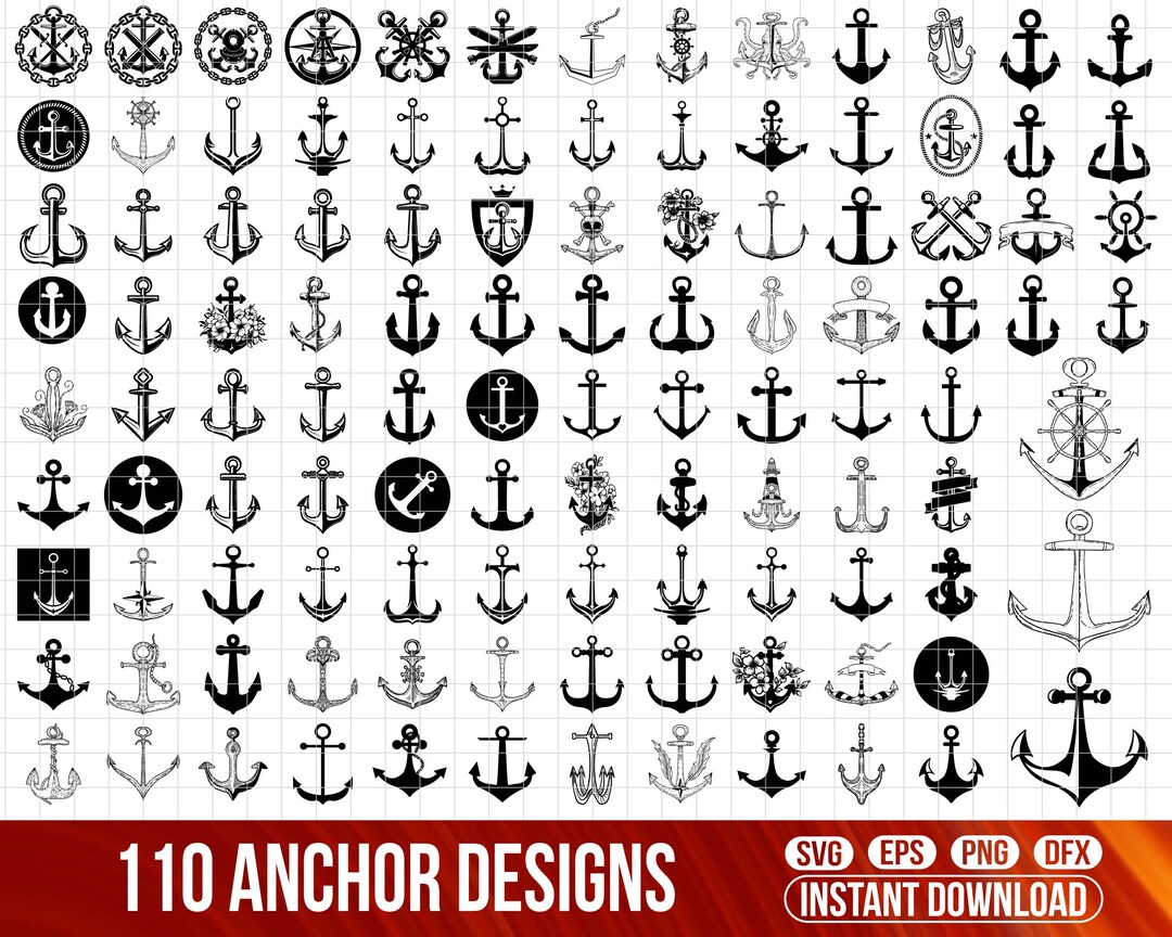 110 Anchor SVG Bundle, Split Anchor Rope SVG, Anchor Frame SVG, Anchor ...