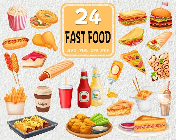 Fast Food PNG Packung! Fast Food PNG, Fast Food SVG, Fast Food Clipart ...