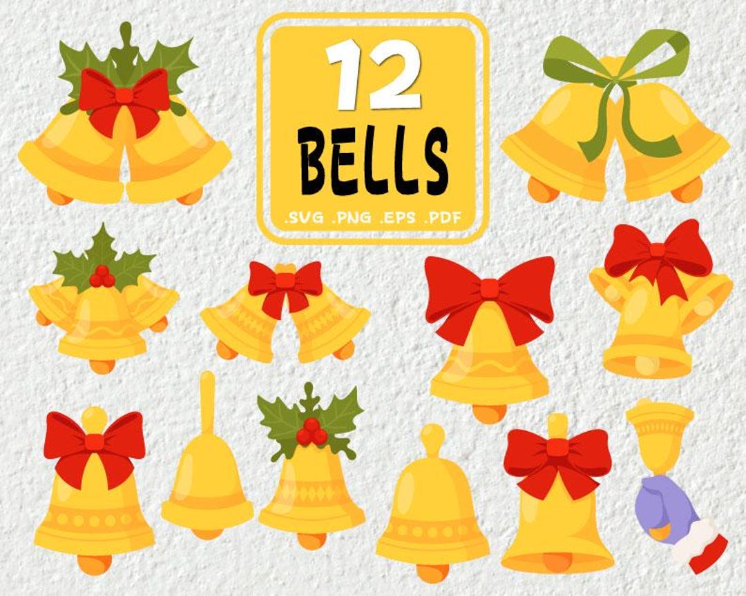 Bell Svg Bundle, Wedding Bells Svg, Jingle Bells Svg, Merry Bell Cut ...
