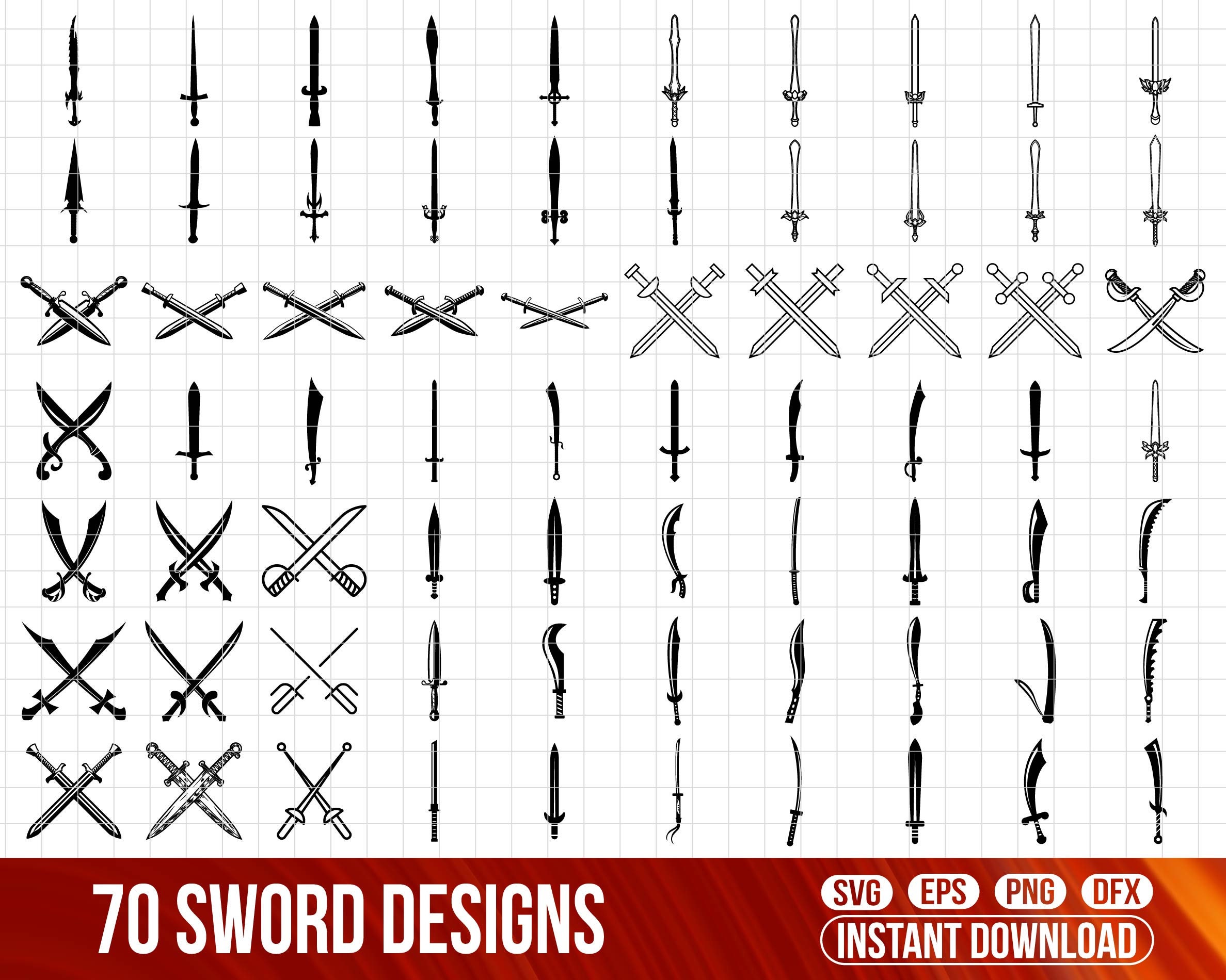 Sword SVG Bundle, Sword Svg, Sword Png, Sword Eps, Sword Vector, Sword ...