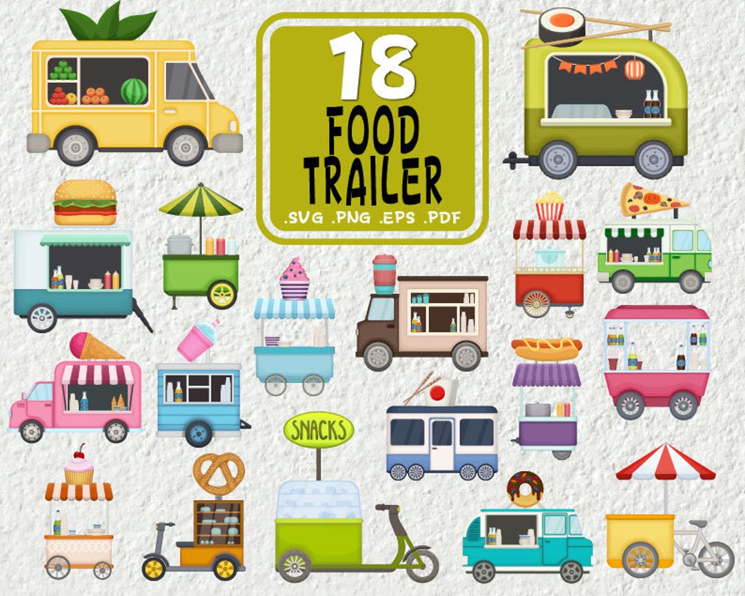 Food Trailer Svgstreet Food Cart Svgstreet Food Stall Food - Etsy