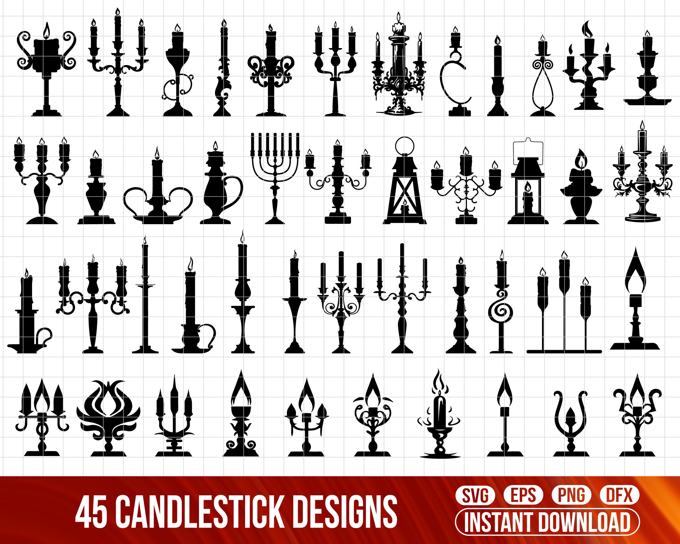 Candlestick Svg, Candlestick Holder SVG, Candle Holder Svg, Candle Svg ...