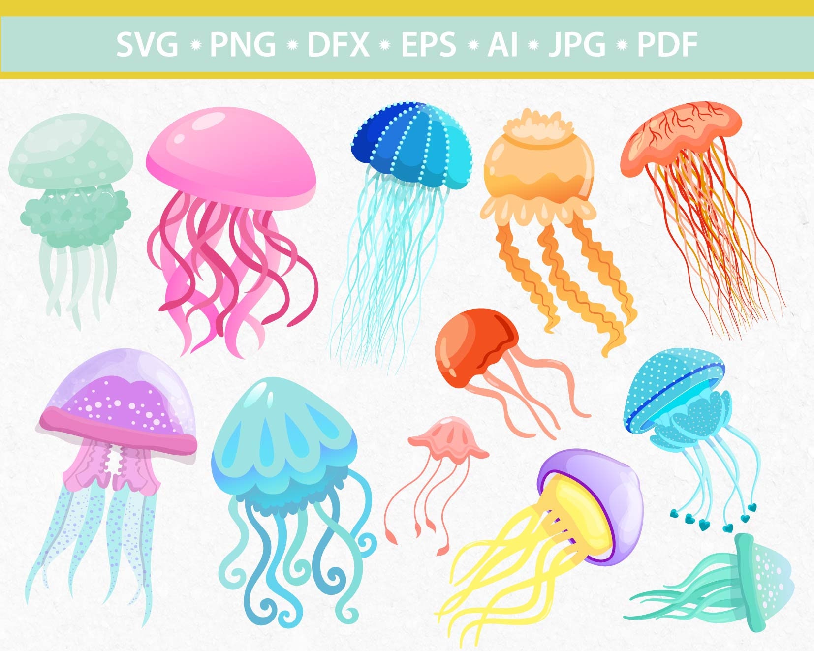 Jellyfish SVG Bundlejellyfish Cricutjellyfish DFX Jellyfish - Etsy