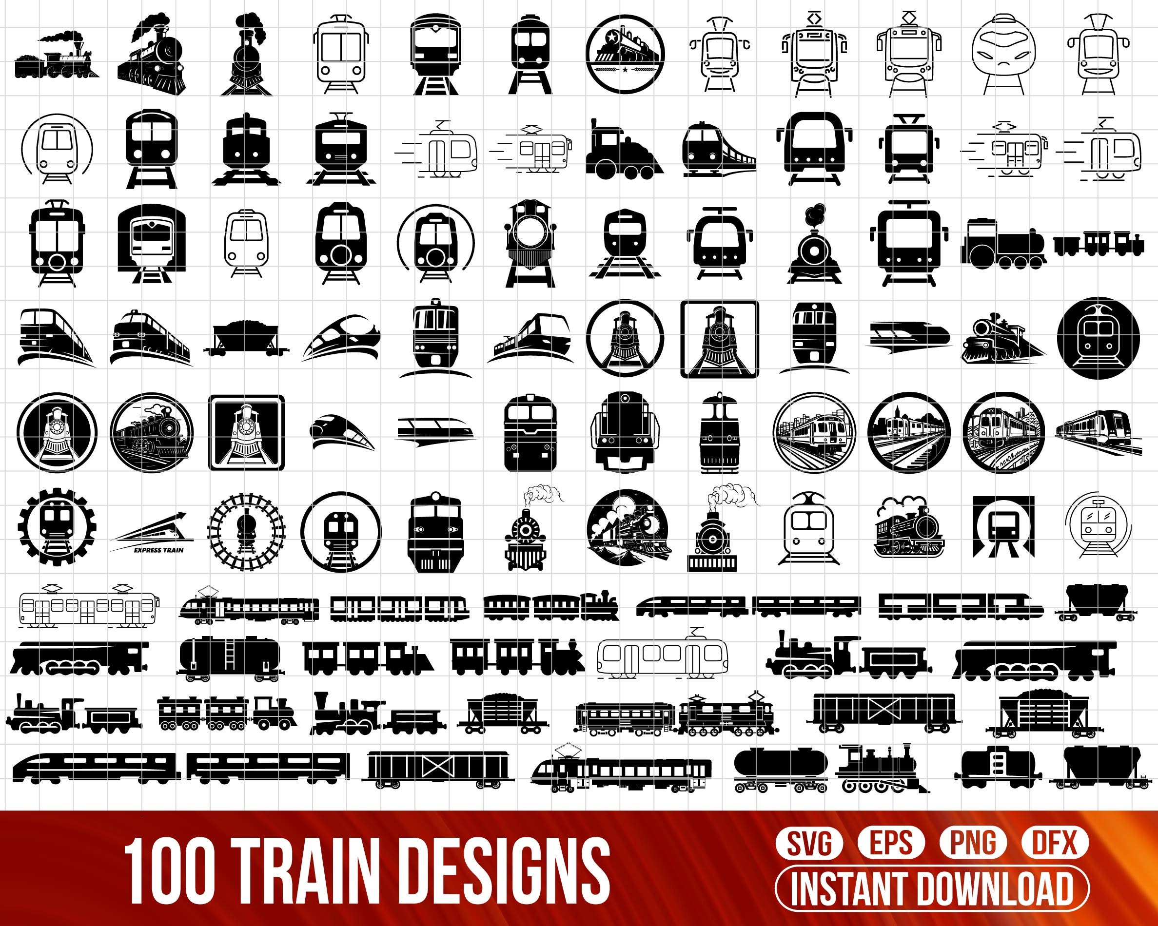 Train Svg Bundle Train Png Train Clipart Train Svg Cut Files For
