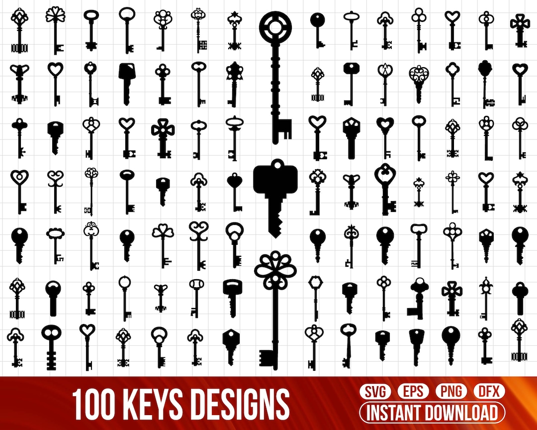 100 Key SVG Bundle, Key Clipart, Magic Key Svg, Antique Keys, Vintage ...