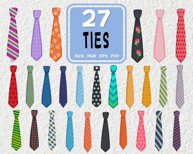 Tie SVG Bundle: 27 Necktie Clipart Designs (digital Download) - Etsy
