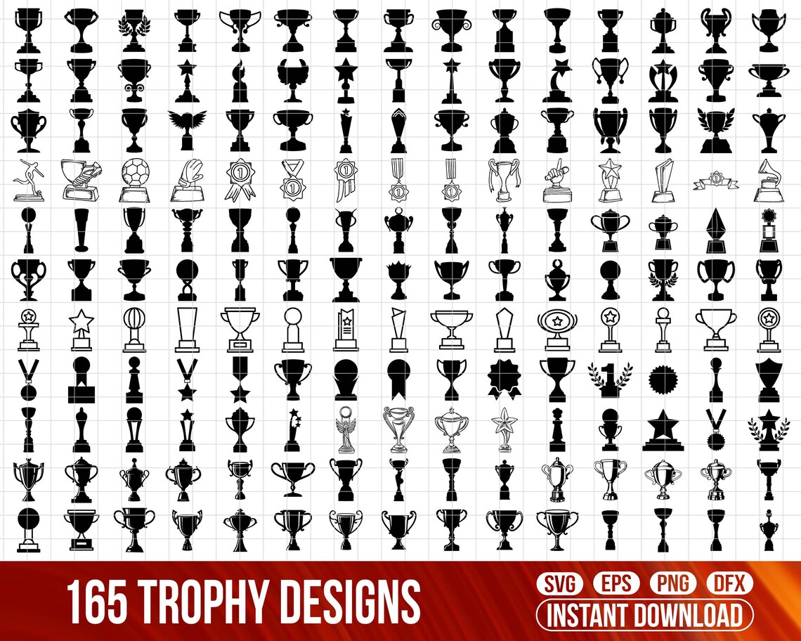 165 Trophy SVG Bundle, Trophy PNG Bundle, Trophy Clipart, Trophy SVG ...
