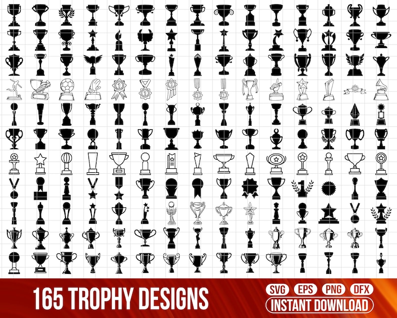 165 Trophy SVG Bundle, Trophy PNG Bundle, Trophy Clipart, Trophy SVG ...