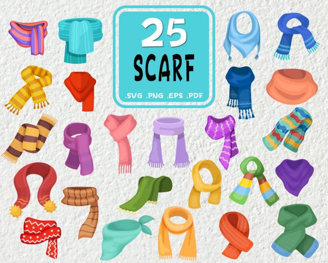 Winter Scarves SVG Bundle: Cold Weather Clipart (printable) - Etsy