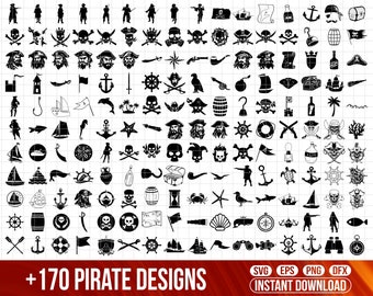 265 Pirate SVG Bundle, Pirate SVG, Pirate Silhouette, Pirate Ship Svg ...