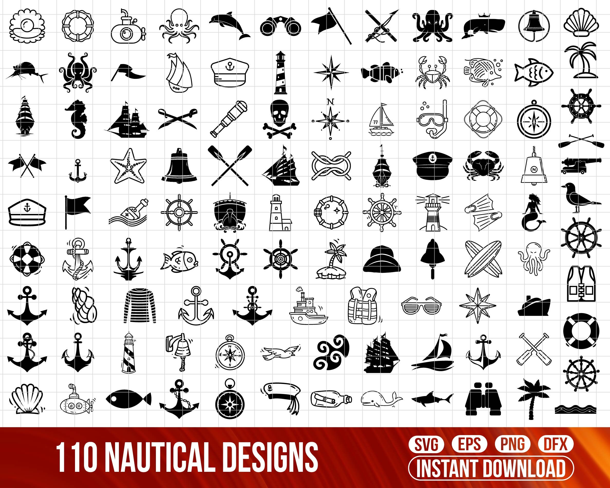 Nautical SVG Bundle, Nautical Svg, Nautical Clipart, Nautical SVG Cut ...