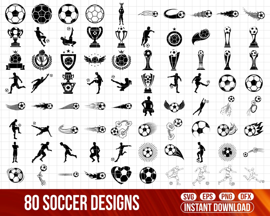 Fußball-Svg-Bundle, Fußball-Svg-Schnitt-Dateien für Cricut, Fußball-Png ...