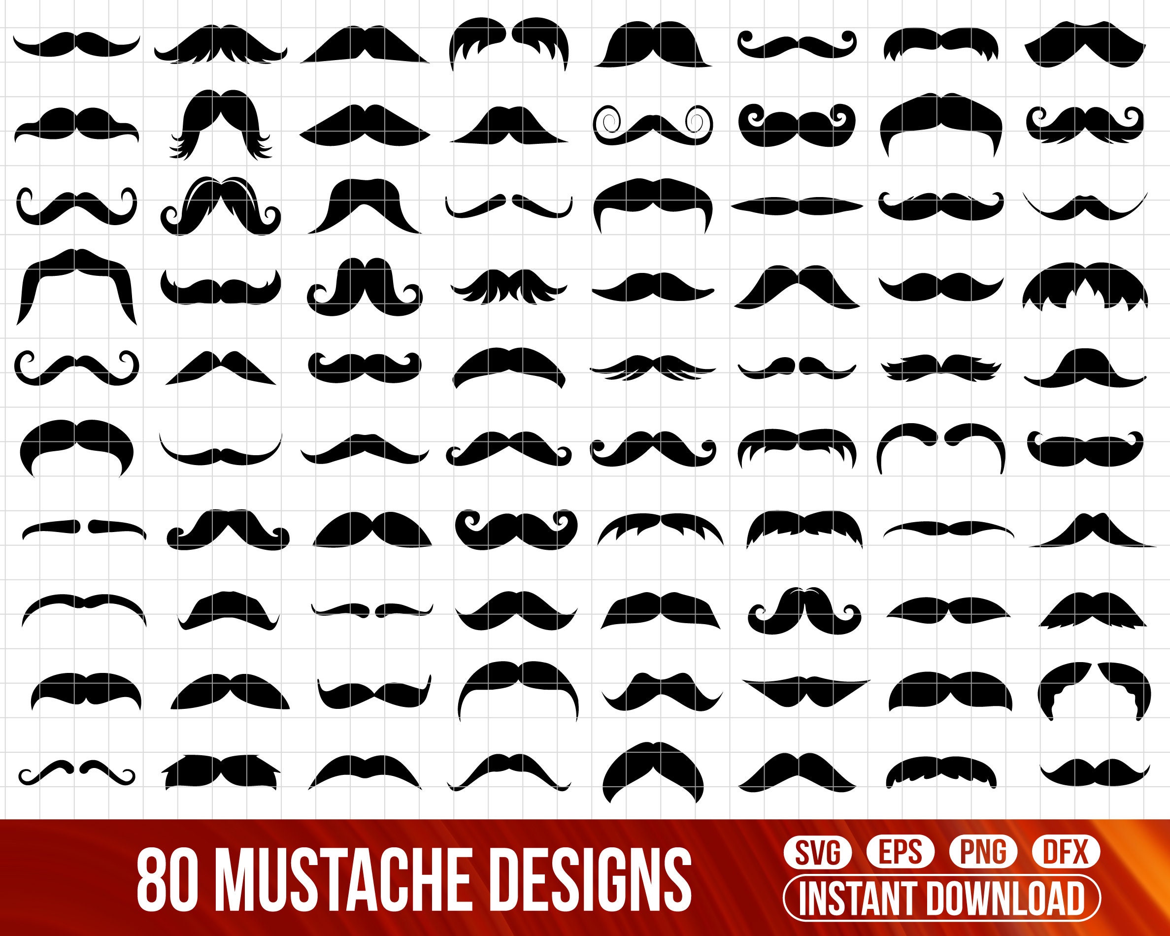 Mustache Svg Bundle, Mustache Clipart, Mustache Svg, Mustache ...