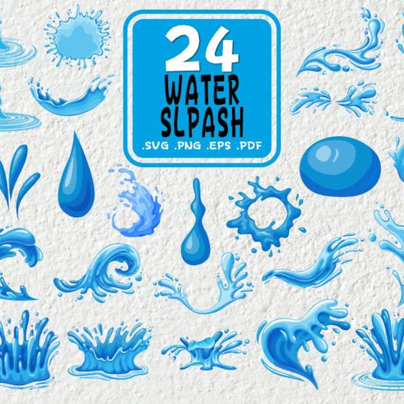 Water Splash Vector - Etsy