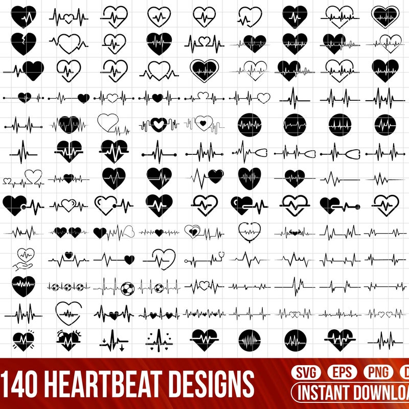 Heartbeat Svg - Etsy