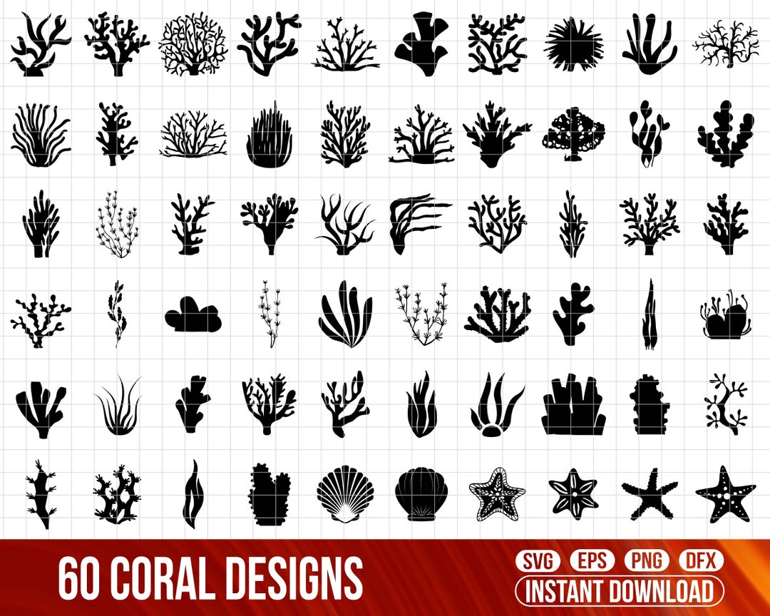 Coral Svg Bundle, Coral Svg Cut Files, Coral Png, Coral Svg, Coral ...