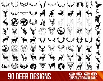 Deer SVG Bundle, Deer PNG Bundle, Deer Clipart, Deer SVG Cut Files for ...