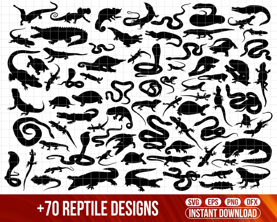 Reptiles Silhouette Svg, Lizard Svg, Snake Svg, Alligator Svg ...