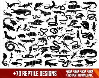 Reptiles Silhouette Svg, Lizard Svg, Snake Svg, Alligator Svg ...
