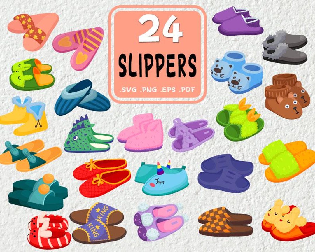 Slippers Svg Bundle, Slipper Png, Slipper Clipart, Slippers Cut File ...