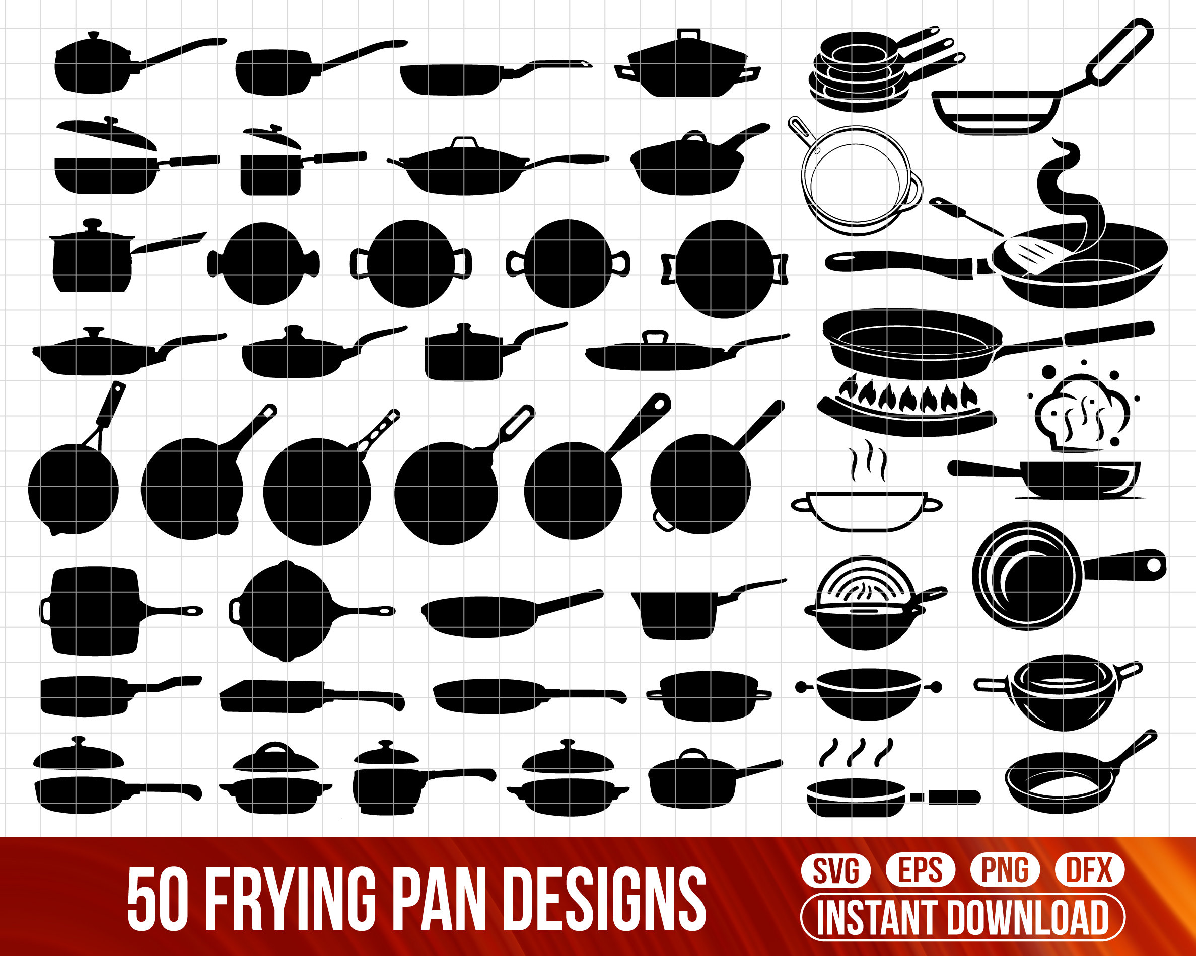 Frying Pan Svg, Frying Pan Cricut, Frying Pan Silhouette, Frying Pan ...