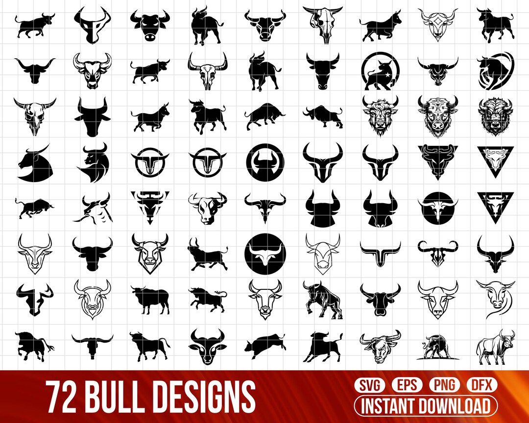 Bull SVG Bundle, Bull Svg, Bull Horn Svg, Bull Clipart, Bull SVG Cut ...