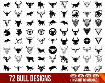 Bull SVG Bundle, Bull PNG Bundle, Bull Clipart, Bull SVG Cut Files for ...