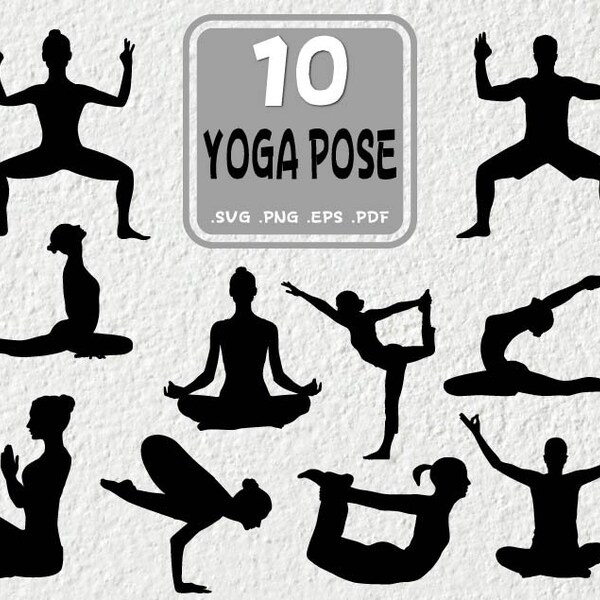 Yoga Poses Vector - Etsy
