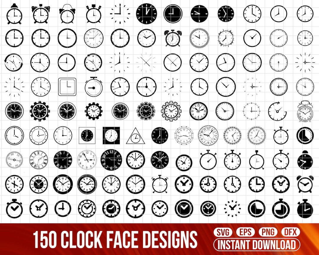 Clock Face SVG Bundle, Timer Svg, Clock Face PNG, Clock Face Clipart ...
